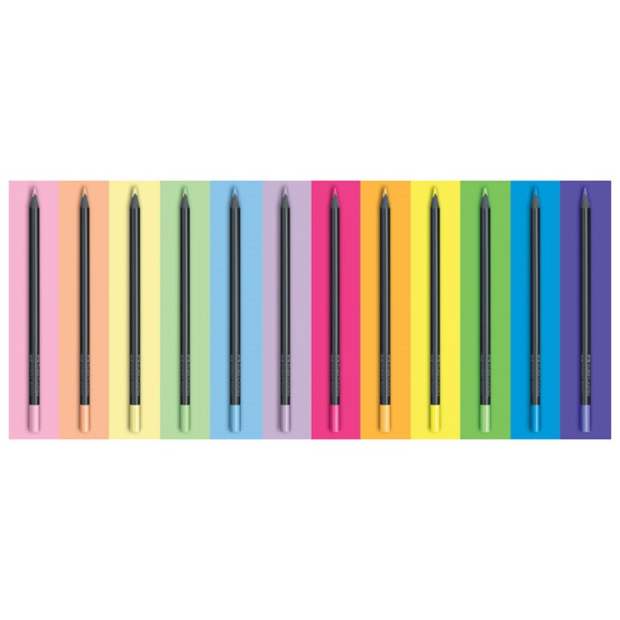 Boje drvene trokutaste Black Edition Neon&Pastel 12 komada